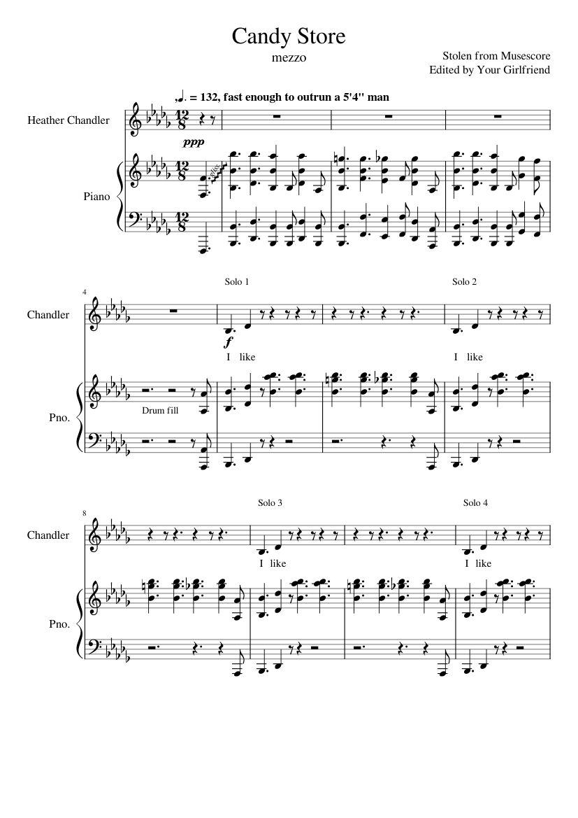 candy store mezzo track Sheet music for Piano, Flute (Solo) | Musescore.com