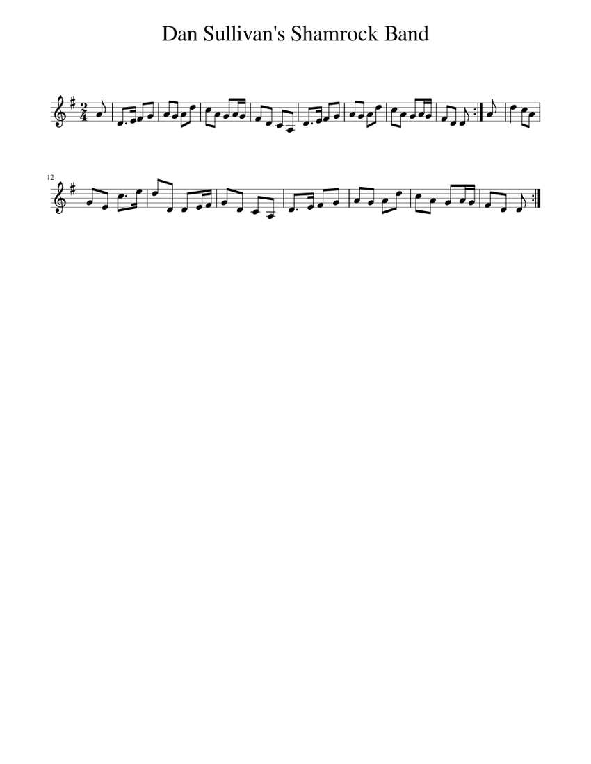 Dan Sullivan's Shamrock Band Sheet music for Piano (Solo) Easy ...