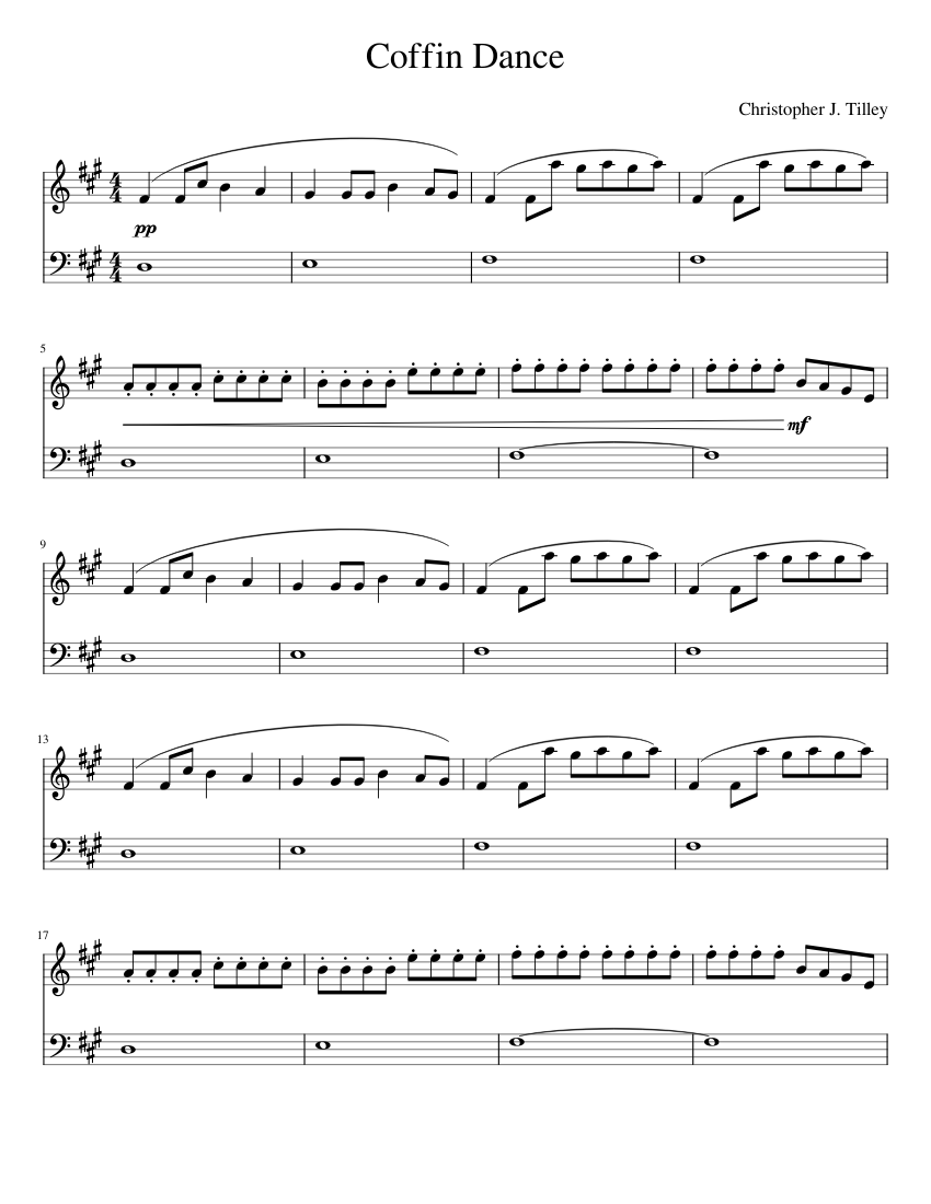 Coffin Dance - Flopsta Sheet music for Piano (Solo) | Musescore.com