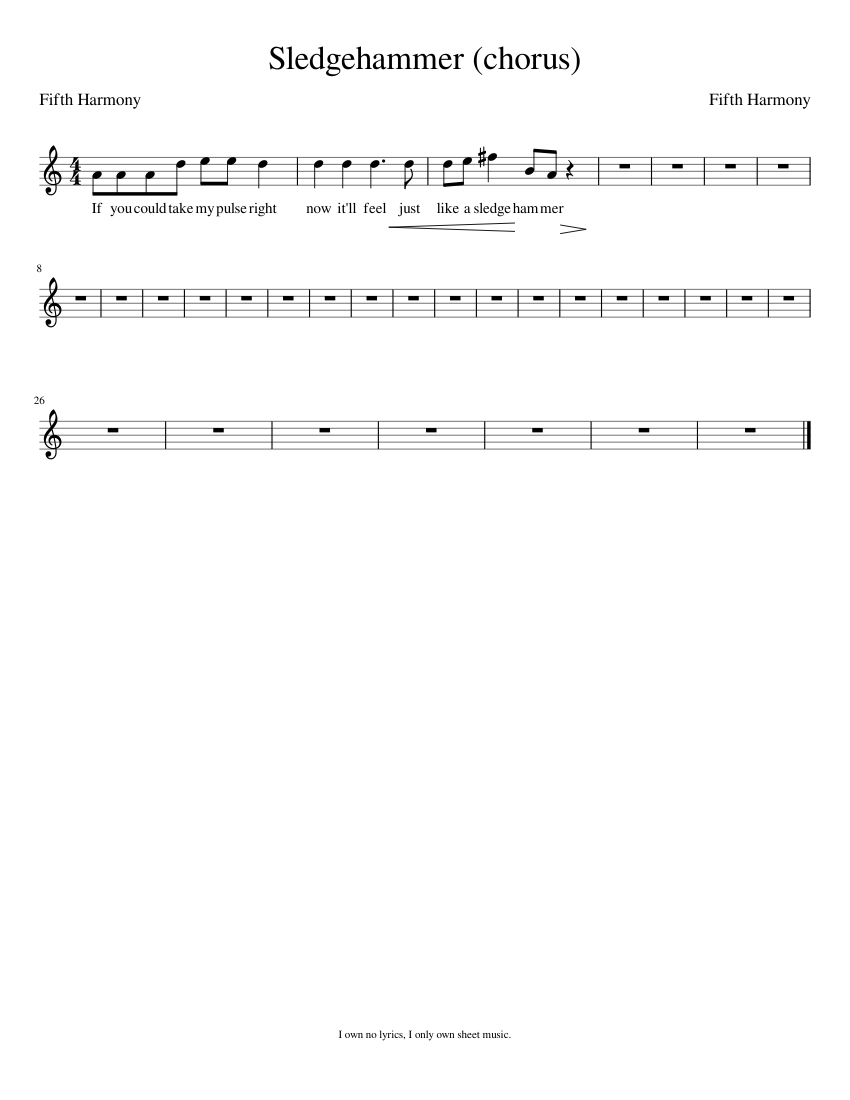 Sledgehammer Fifth Harmony Lyrics