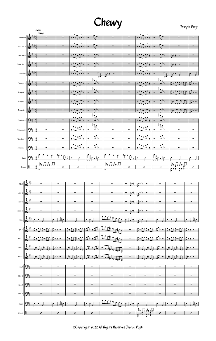 Chewy-by Joseph Pugh Sheet music for Trombone, Saxophone alto ...