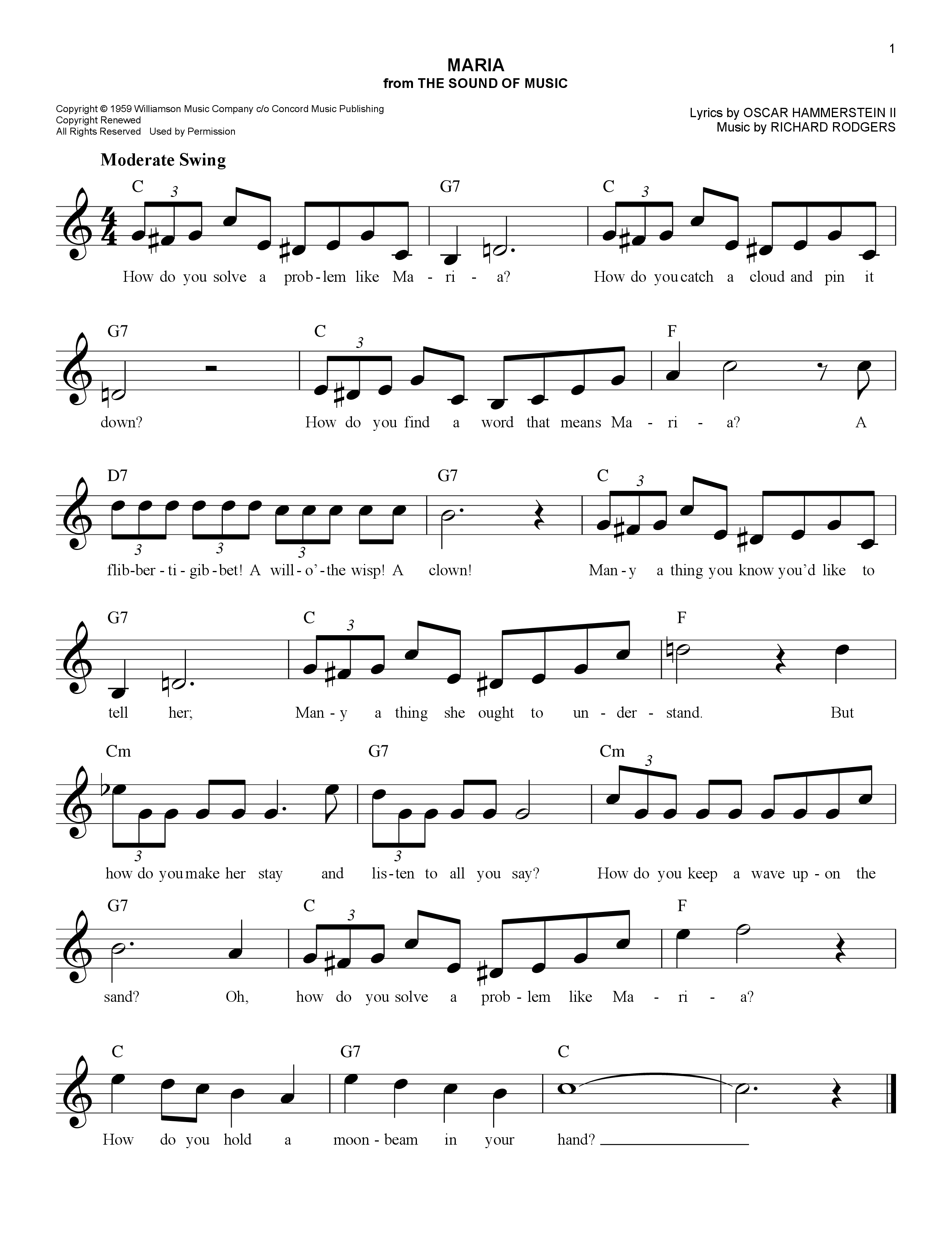Play Official version of Maria (from The Sound of Music) Sheet Music by ...