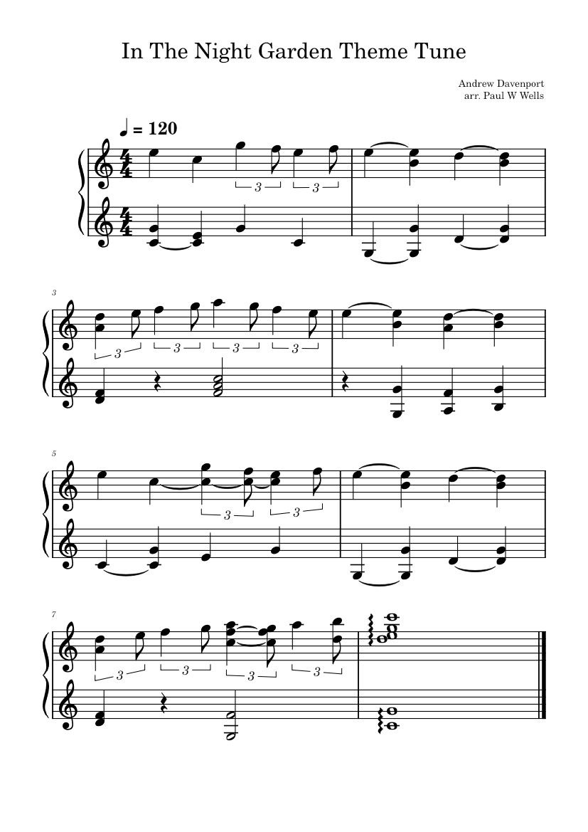 In the Night Garden Opening Theme – Andrew Davenport Sheet music for ...