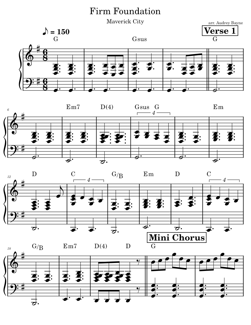 Firm Foundation Sheet Music with Chords for Piano (Solo) Easy ...