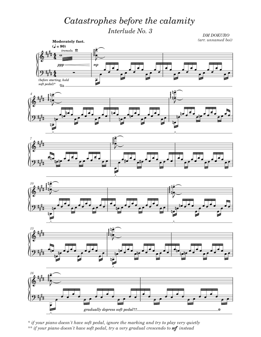 Calamity Mod OST | DM DOKURO - Interlude No. 3: Catastrophes before the calamity | Piano solo ...