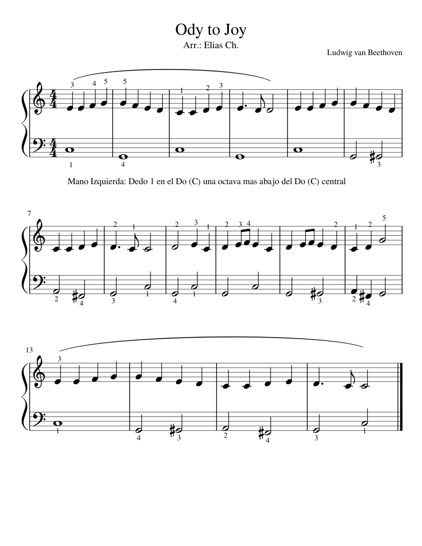 Ody to Joy Sheet music for Piano (Solo) | Musescore.com