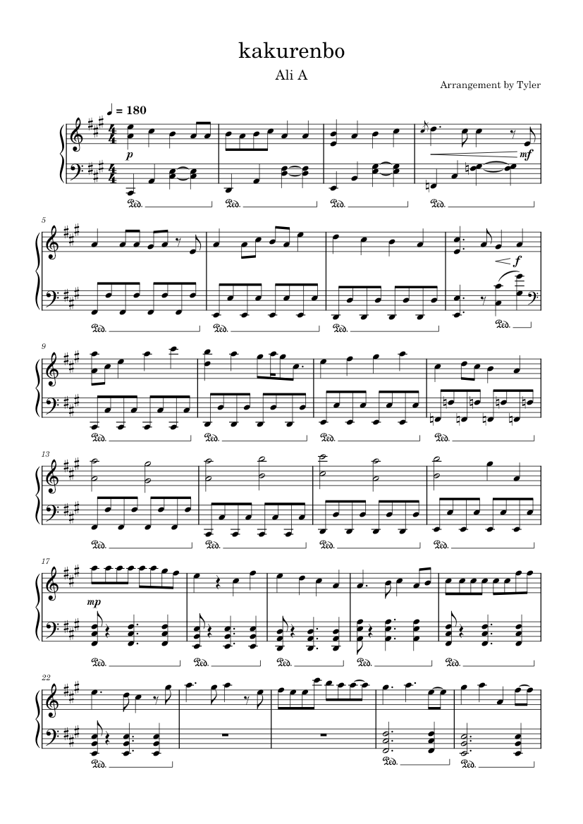 かくれんぼ (hide-and-seek) – AliA Kakurenbo Sheet music for Piano (Solo ...