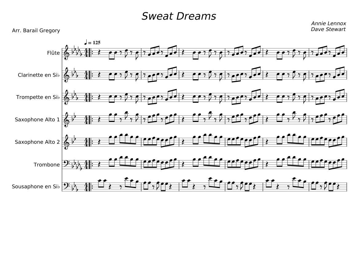 Sweat Dreams Sheet music for Trombone, Flute, Clarinet in b-flat ...