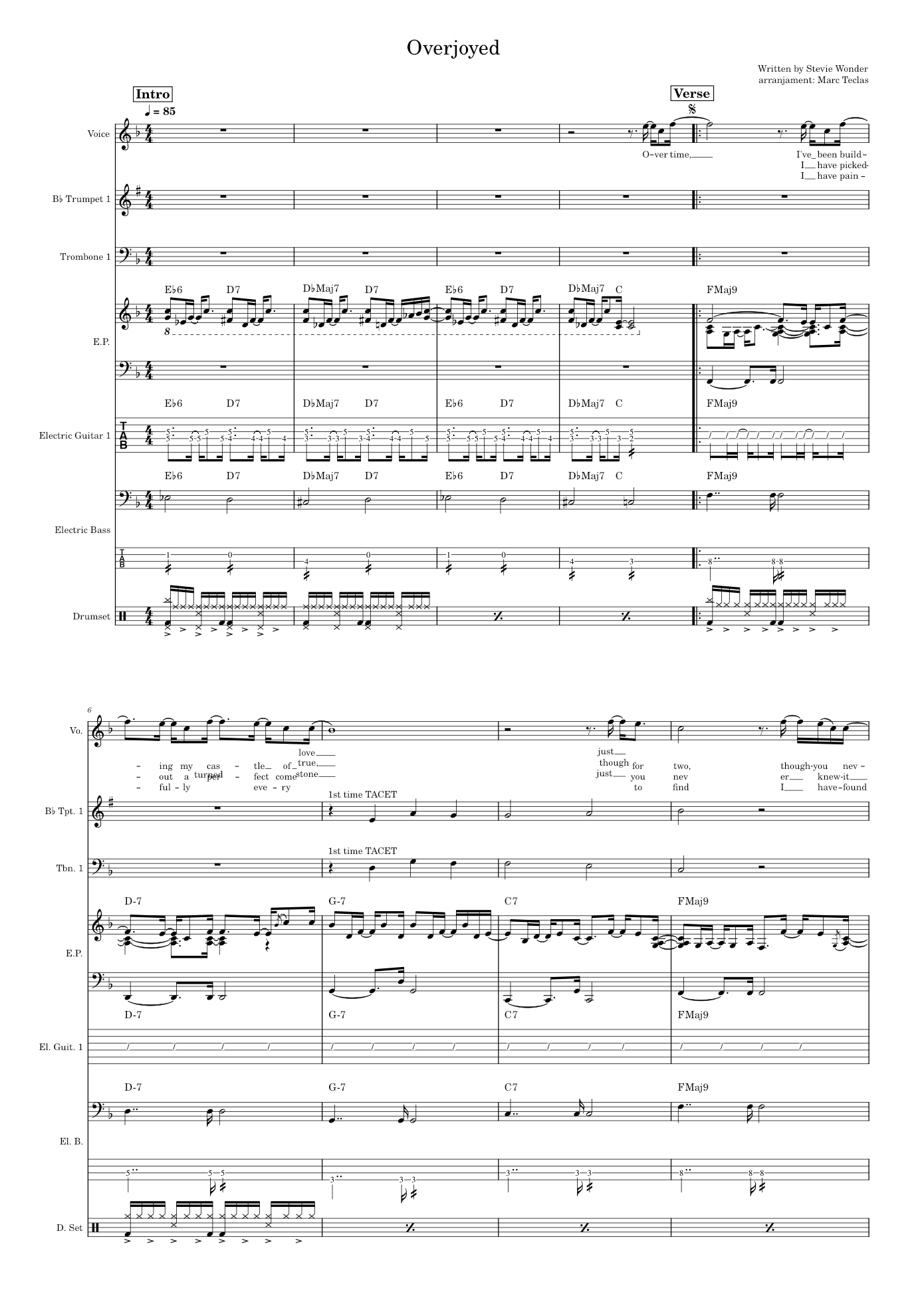 Overjoyed - Artcàdia Sheet Music and Tab with Chords for Piano ...
