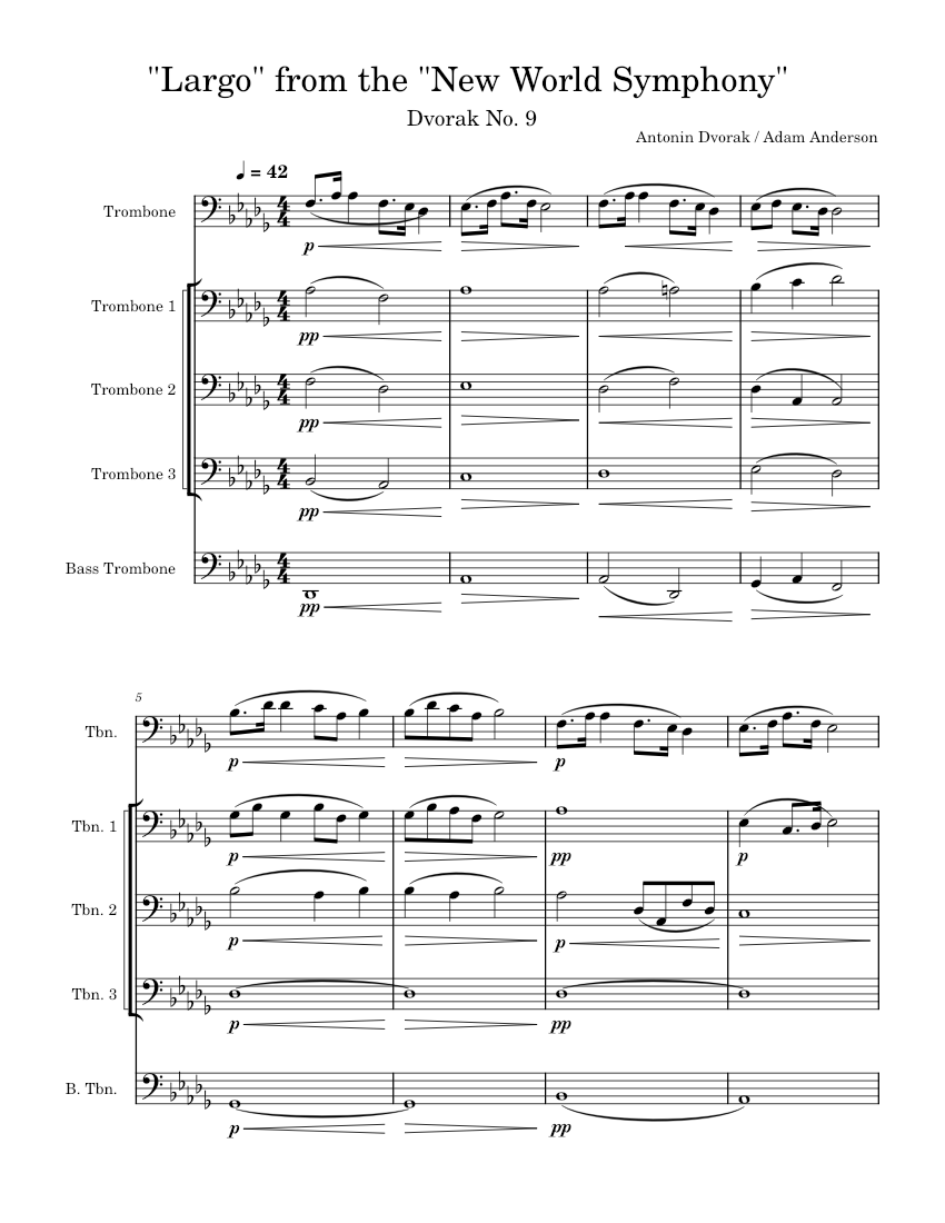 Largo from the New World Symphony – Antonín Dvořák "largo" from "The ...