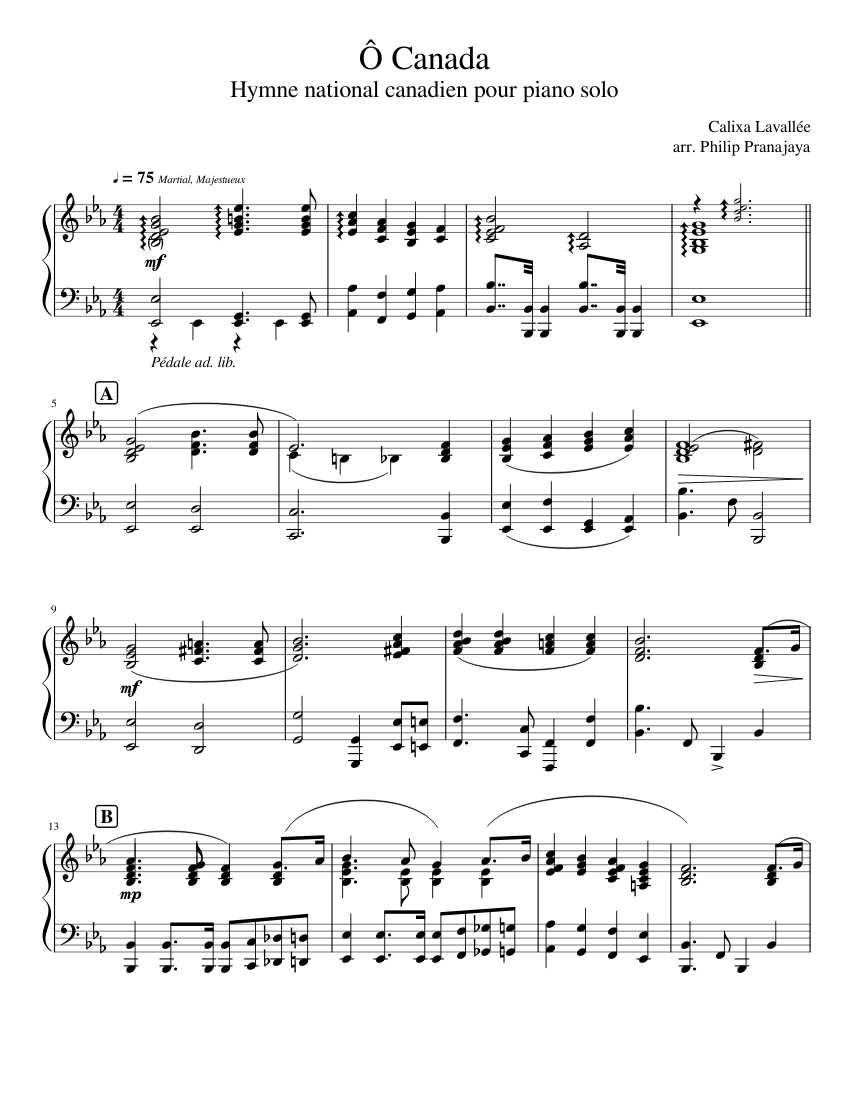 O Canada Sheet music for Piano (Solo) | Download and print in PDF or ...