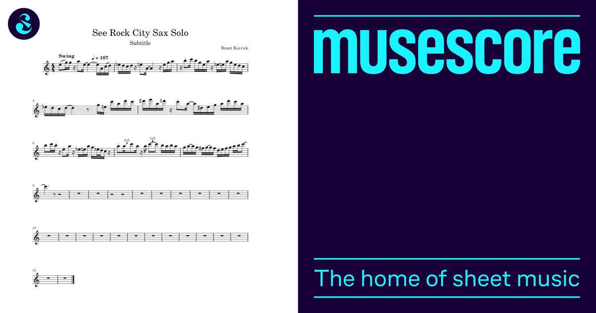 See Rock City – Brant Karrick See Rock City Sax Solo Sheet music for ...