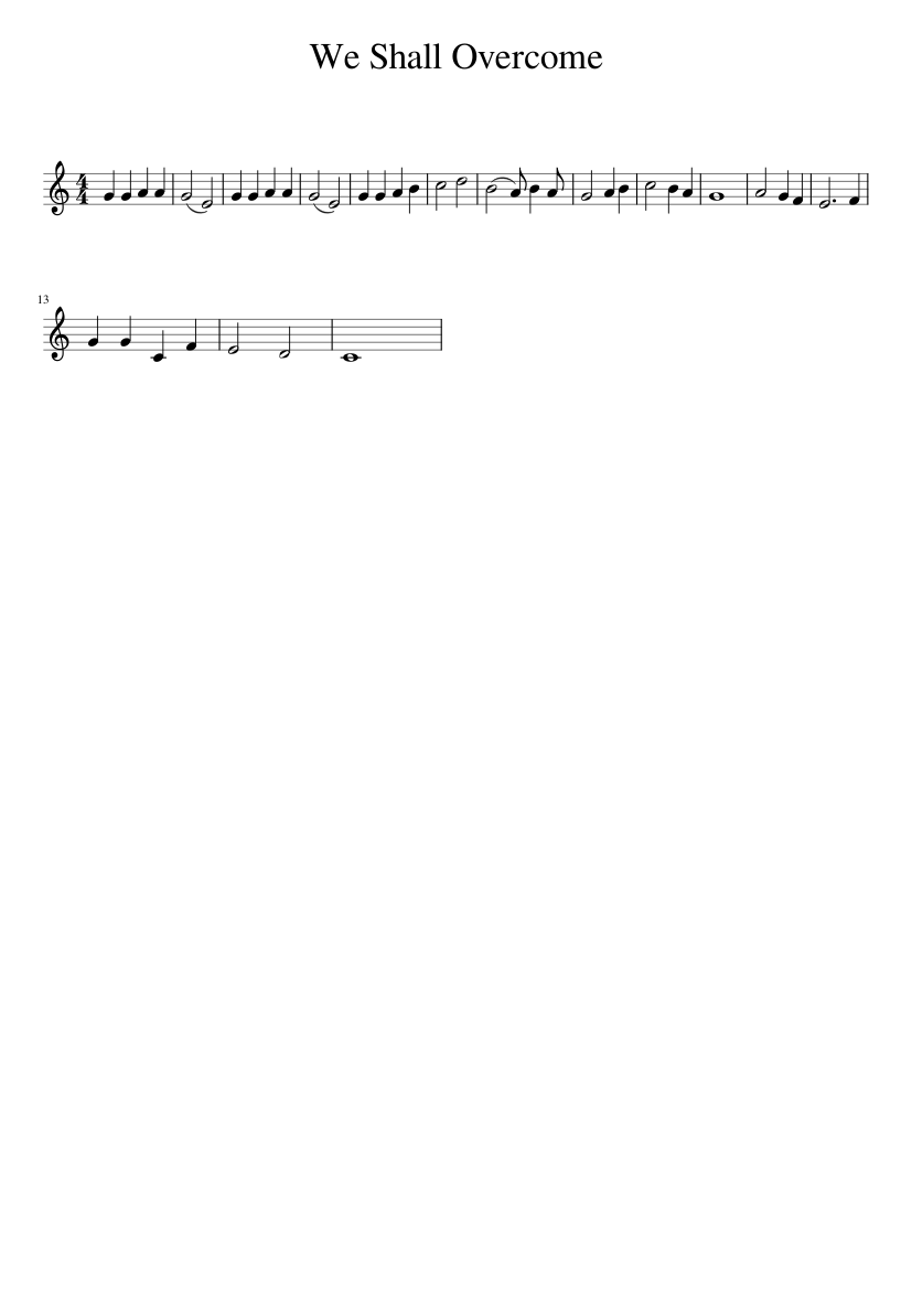 We Shall Overcome Sheet music for Piano (Solo) | Musescore.com