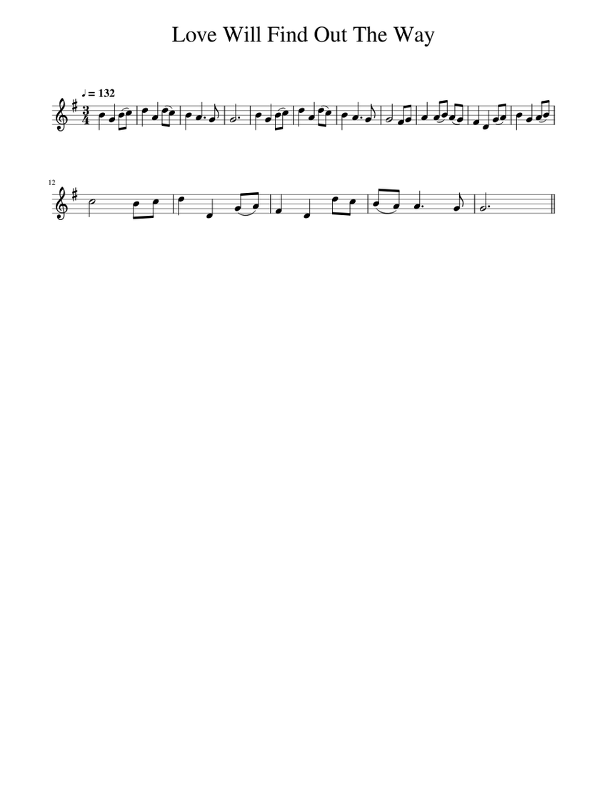 Love Will Find Out The Way Sheet music for Piano (Solo) | Musescore.com