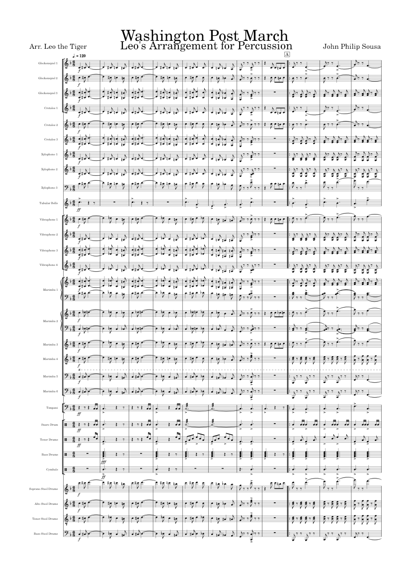 The Washington Post March (Arranged for Percussion) - John Philip Sousa ...