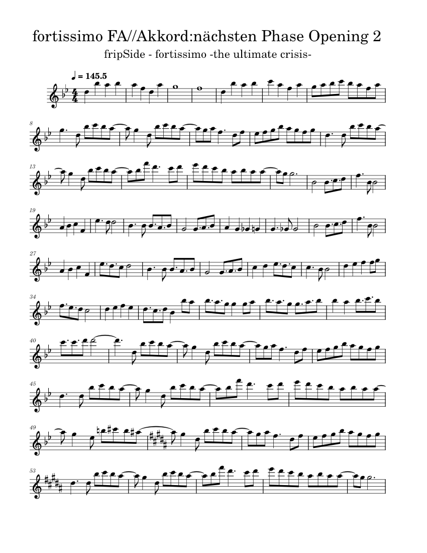 fortissimo FA//Akkord:nächsten Phase Opening 2 Sheet music for Flute ...