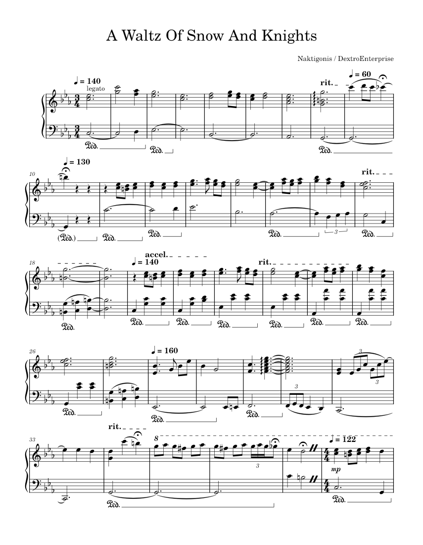 A Waltz of Snow and Knights – Naktigonis - Deepwoken OST Sheet music ...