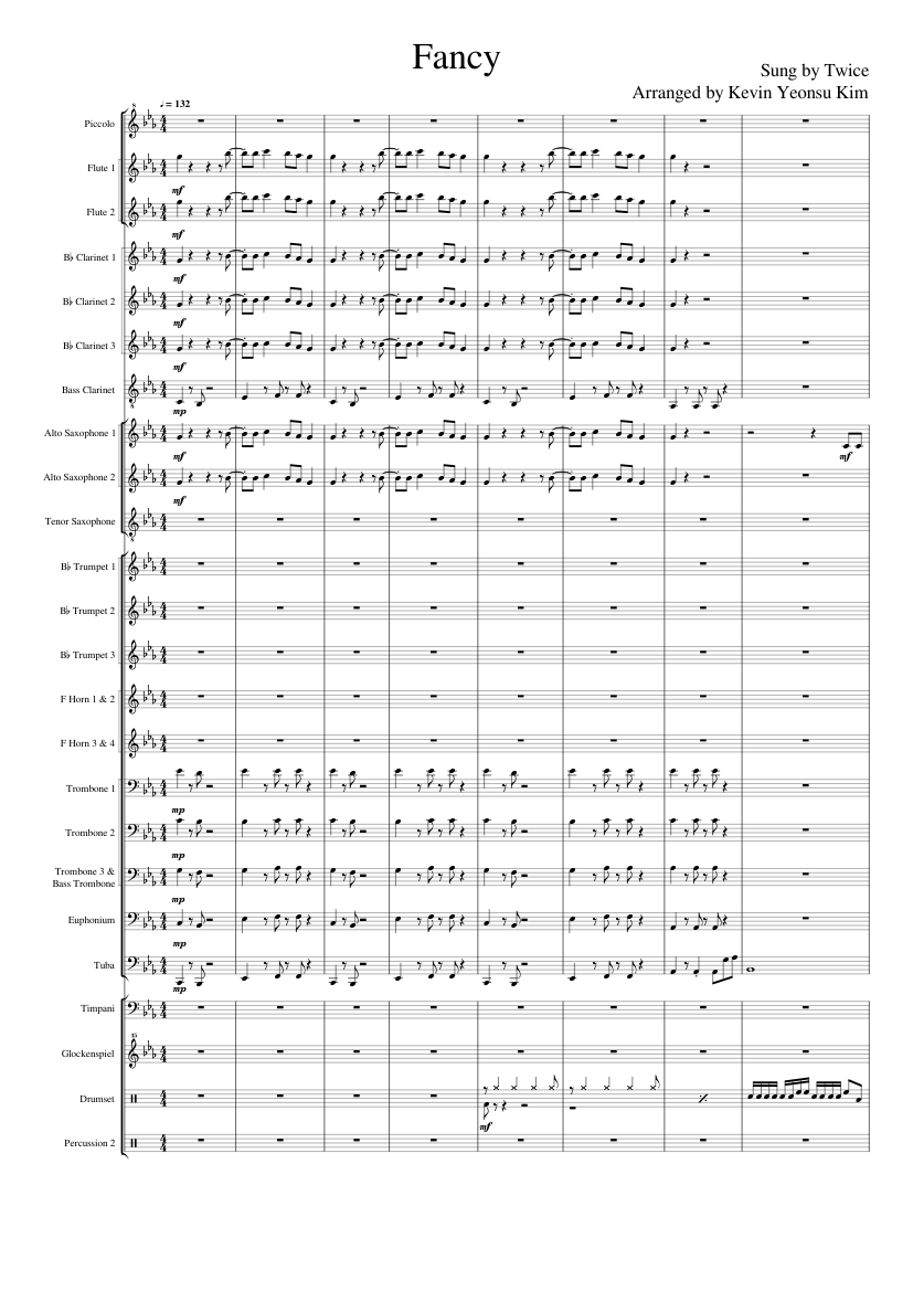 Fancy - TWICE: Orchestral Arrangement for Wind Orchestra Sheet music ...
