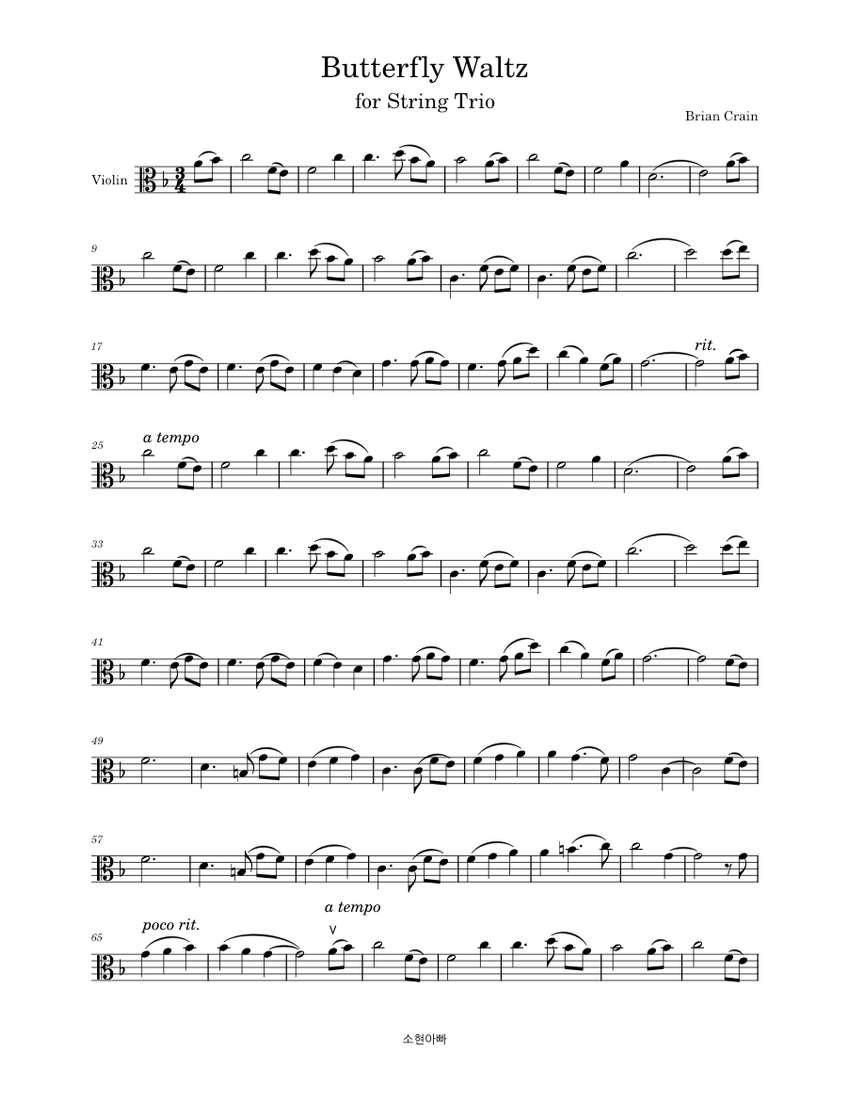 Butterfly Waltz - Brian Crain.2 2 -Violoncello-Violin Sheet music for ...