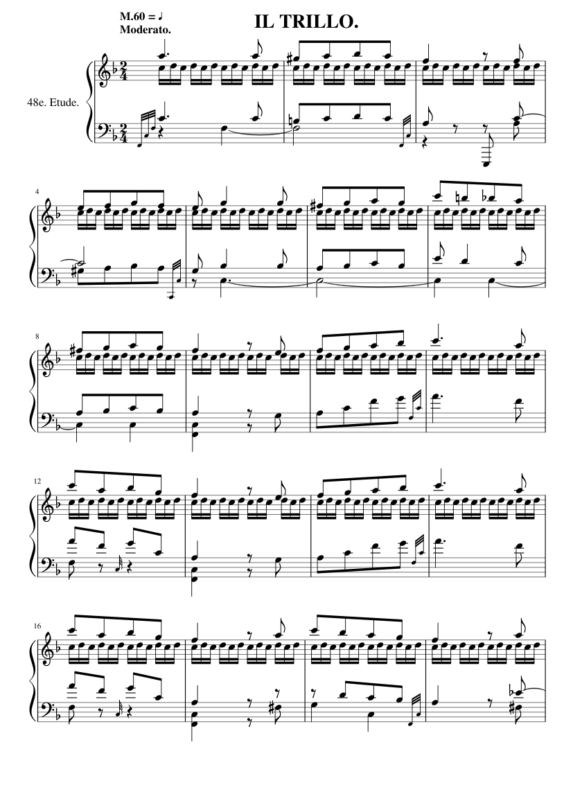 No.48 [il trillo] (第48番 [トリル]) Sheet music for Piano (Solo) | Musescore.com