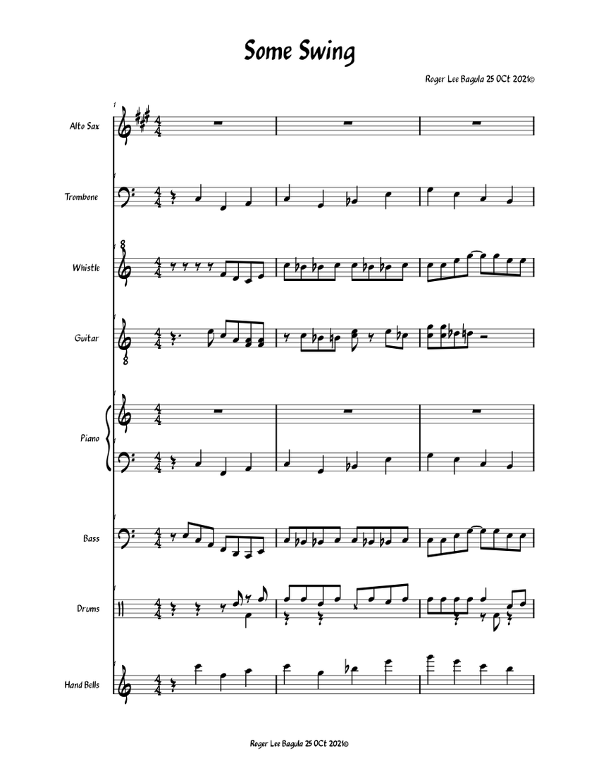 Some Swing Sheet music for Piano, Trombone, Saxophone alto, Guitar & more instruments (Jazz Band ...
