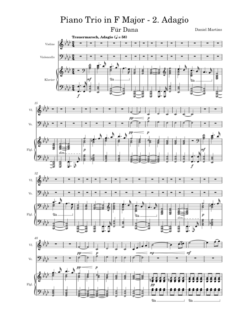 Piano Trio in F Major Sheet music for Piano, Violin, Cello (Piano Trio ...