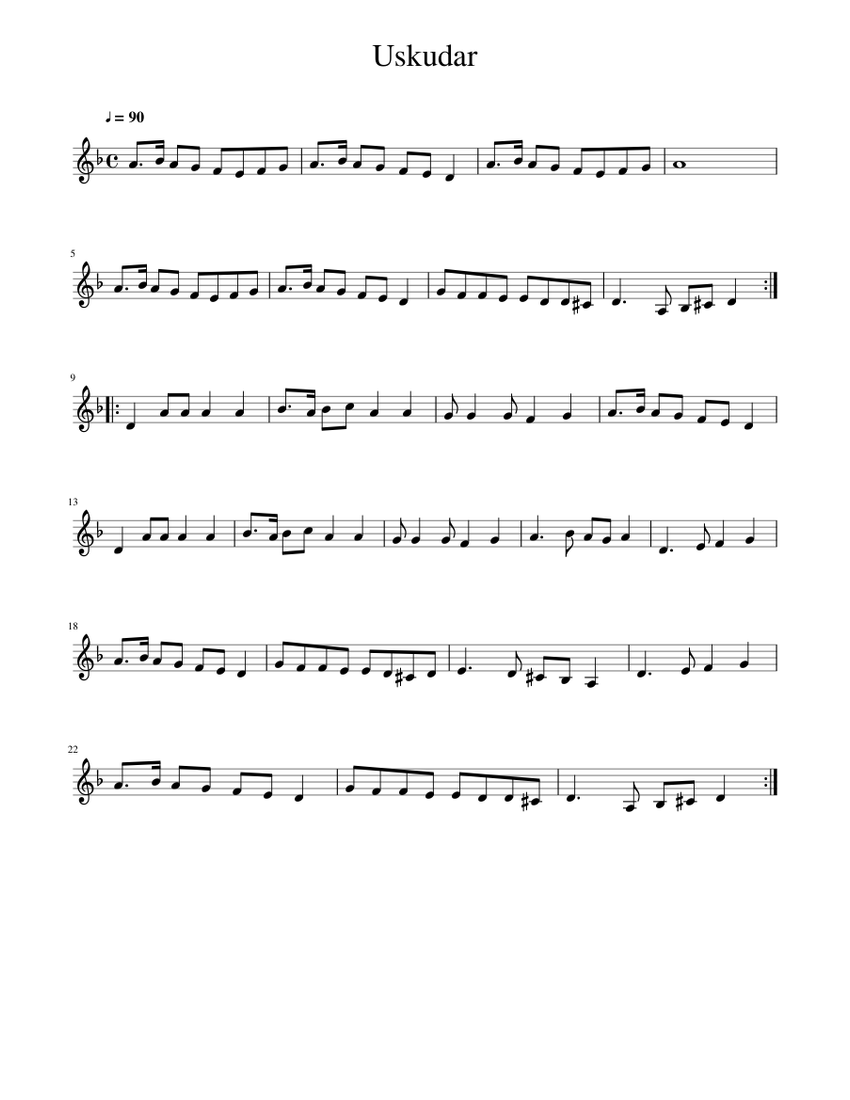 Uskudar Sheet music for Piano (Solo) Easy | Musescore.com