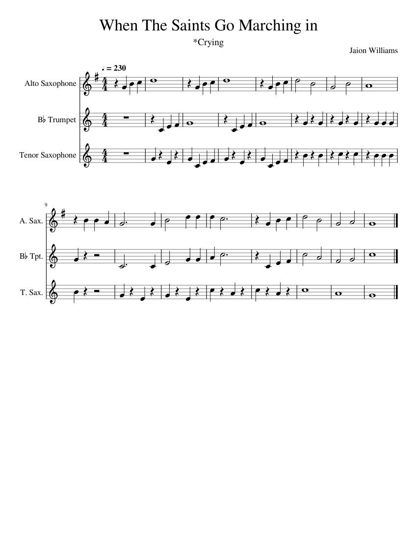 When_The_Saints_Go_Marching_in Sheet music for Saxophone alto ...