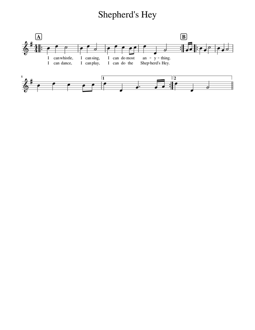 Shepherd's Hey Sheet music for Piano (Solo) | Musescore.com