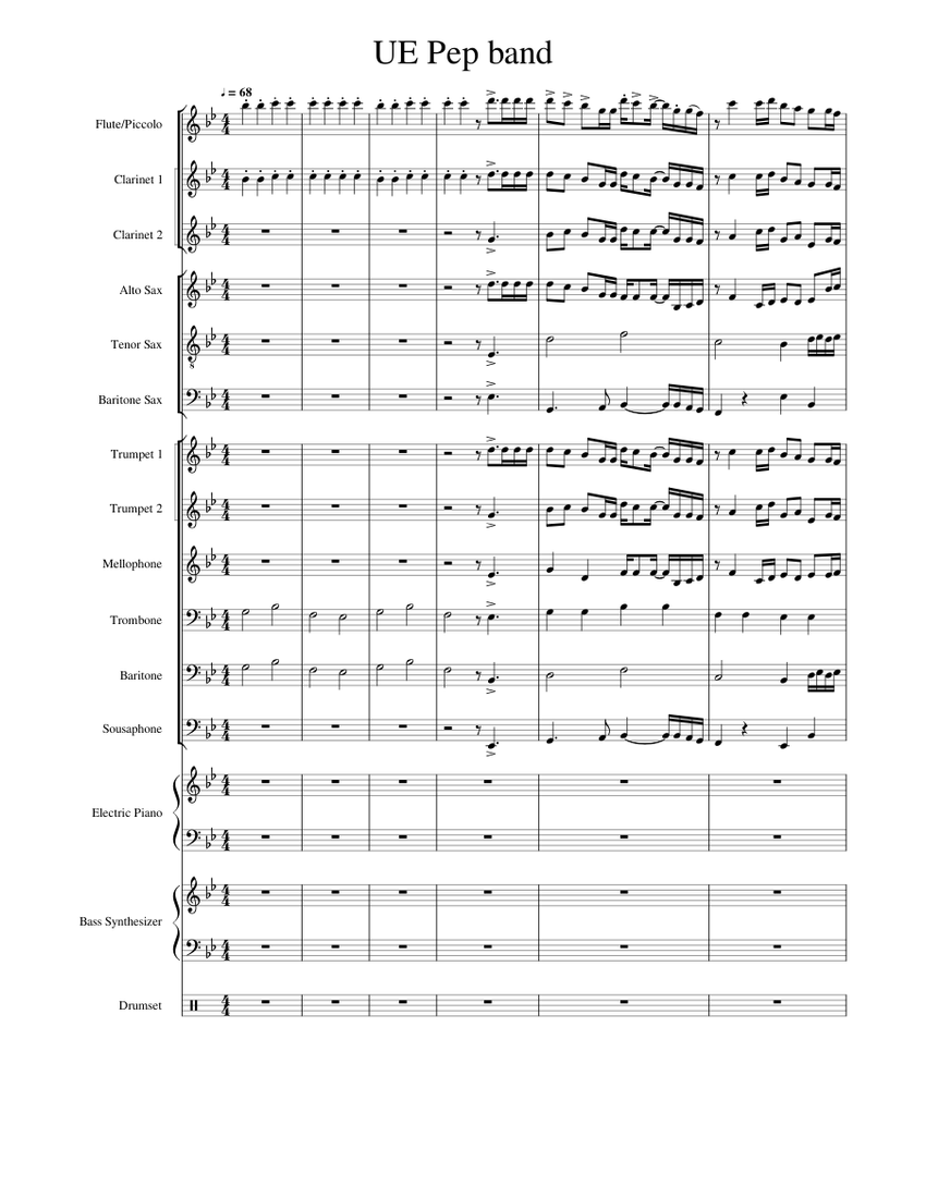UE_Pep_band Sheet music for Piano, Trombone, Mellophone, Flute & more ...