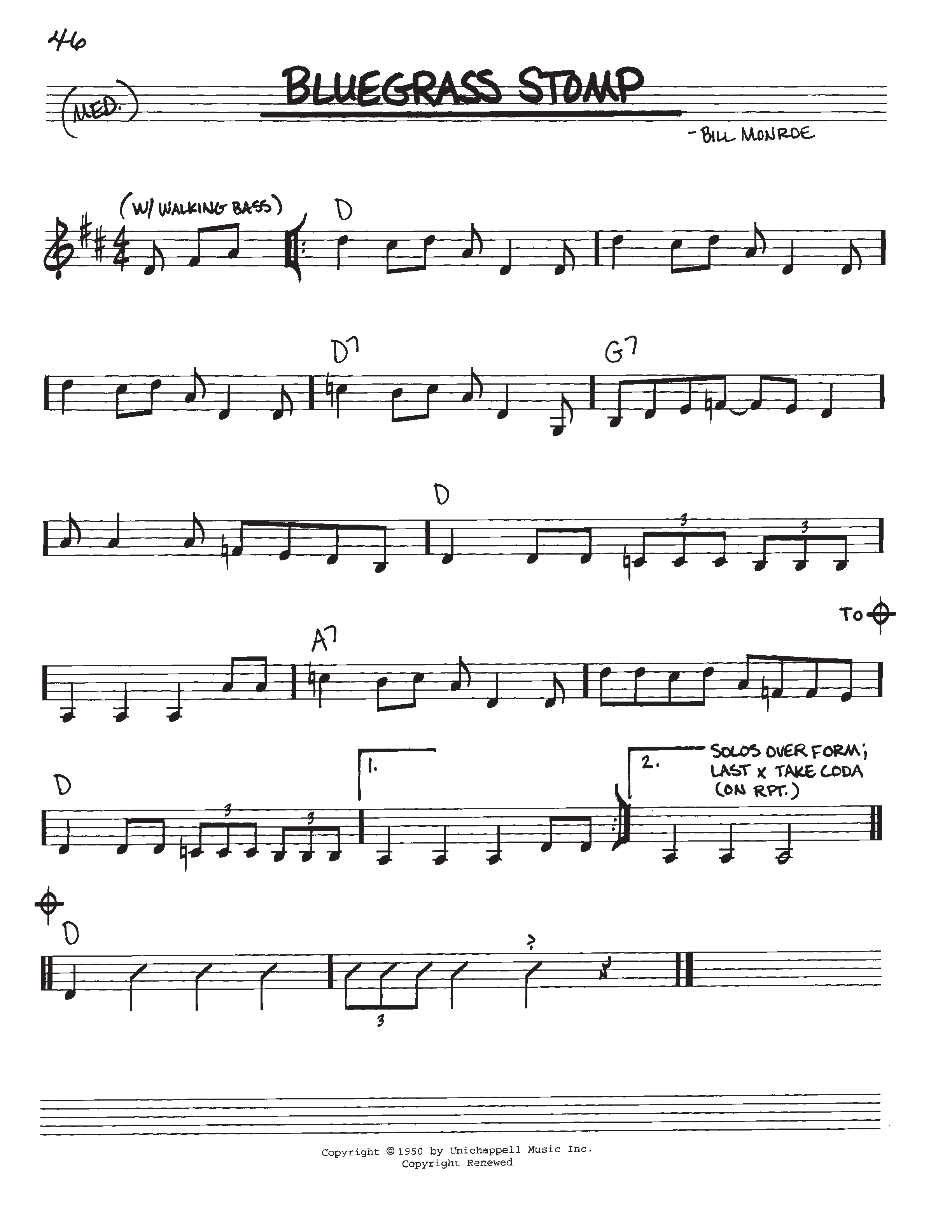 Bluegrass Stomp Sheet music for Piano, Vocals by Bill Monroe Official ...