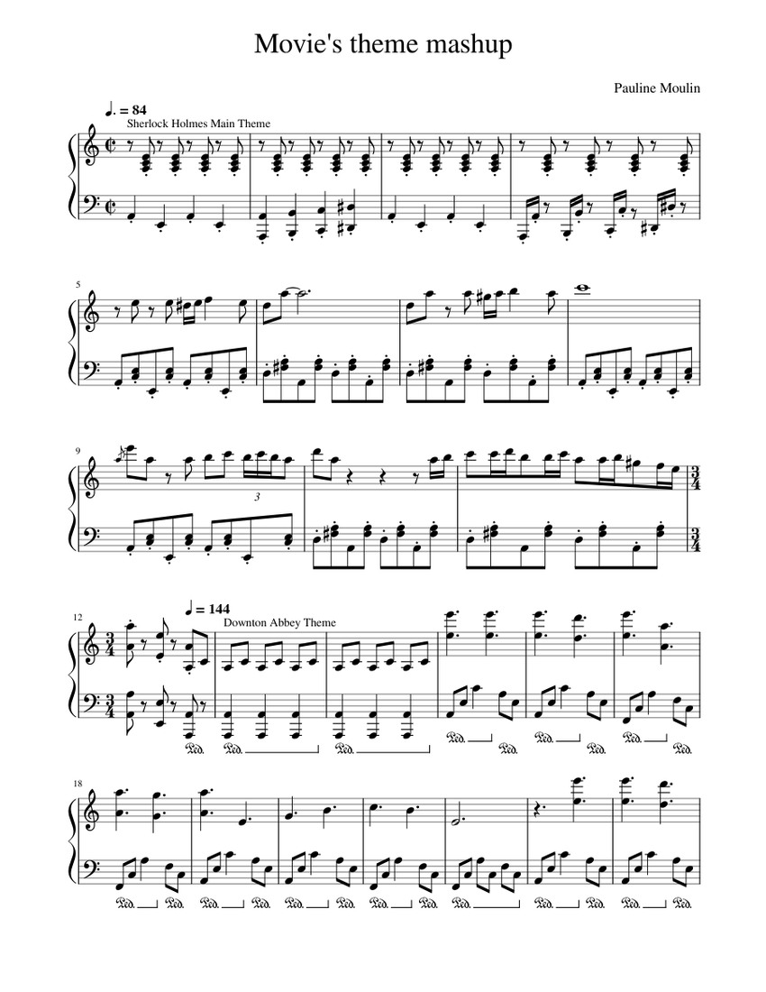 Movie songs medley - piano tutorial