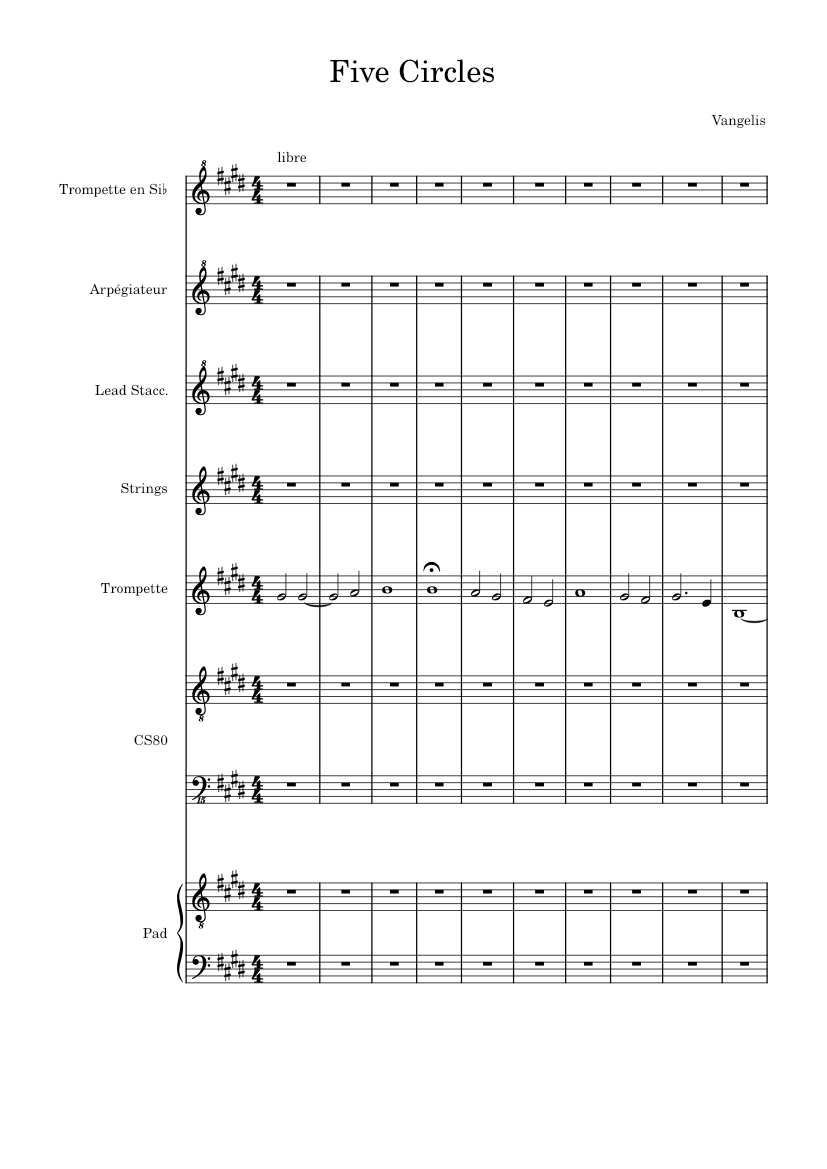 Five Circles Beginning Sheet Music for Trumpet in b-flat, Strings group ...