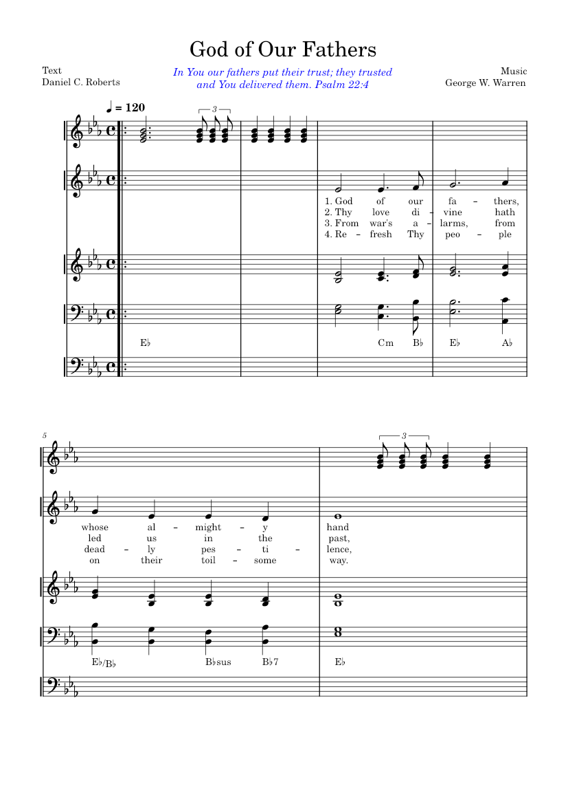 God of Our Fathers Sheet music for Piano (Mixed Quintet) | Musescore.com
