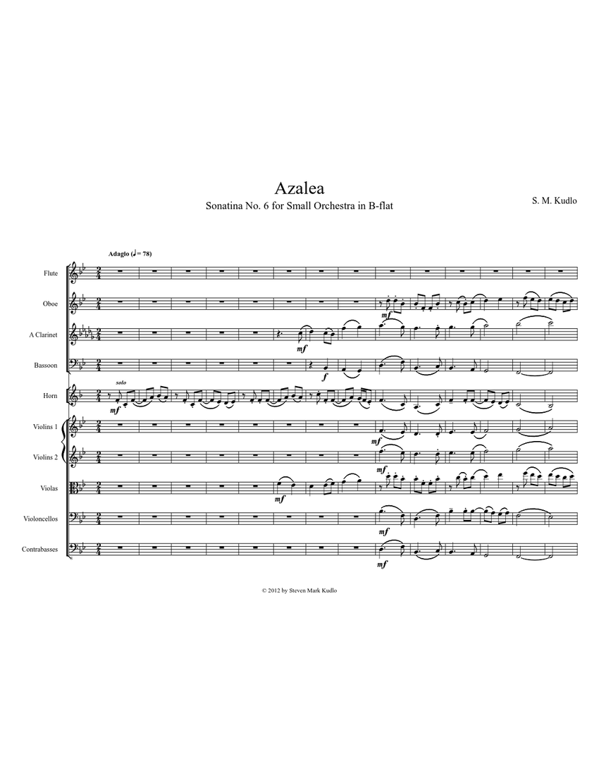 Azalea Sheet music for Flute, Oboe, Bassoon (Mixed Trio) | Download and ...