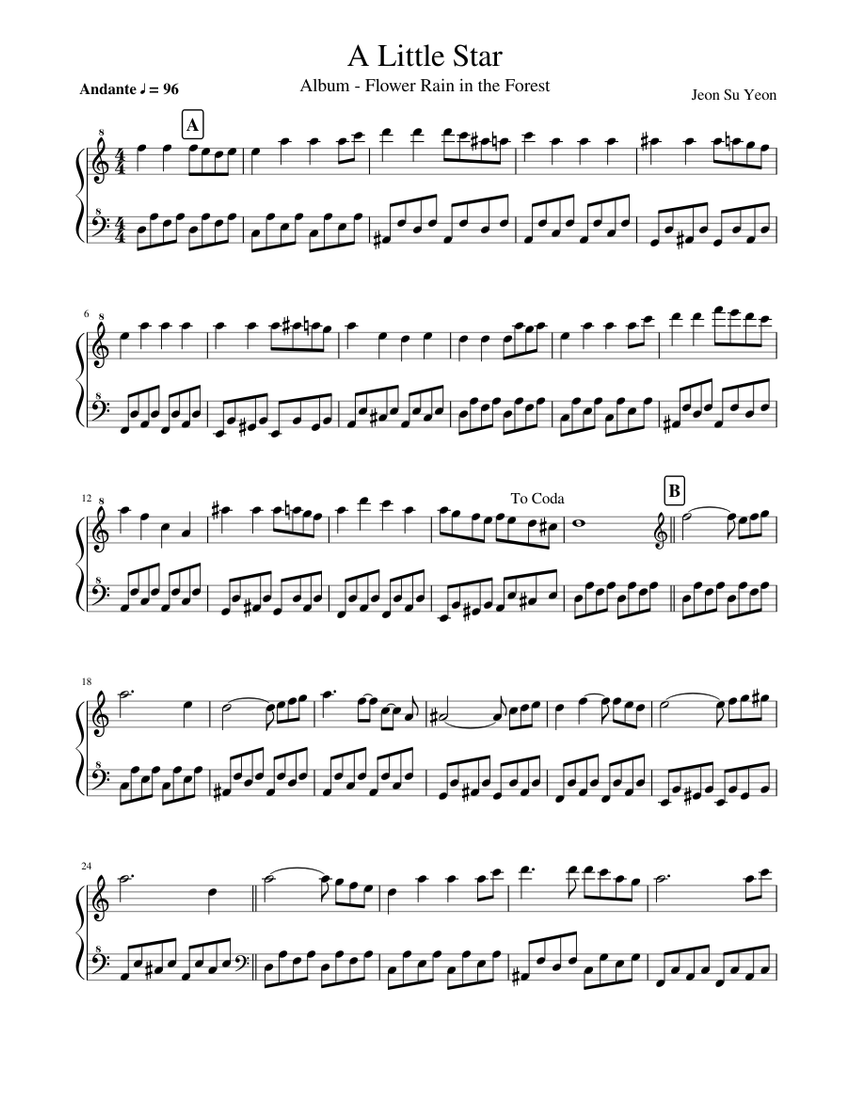 A Little Star Sheet music for Piano (Solo) | Download and print in PDF ...