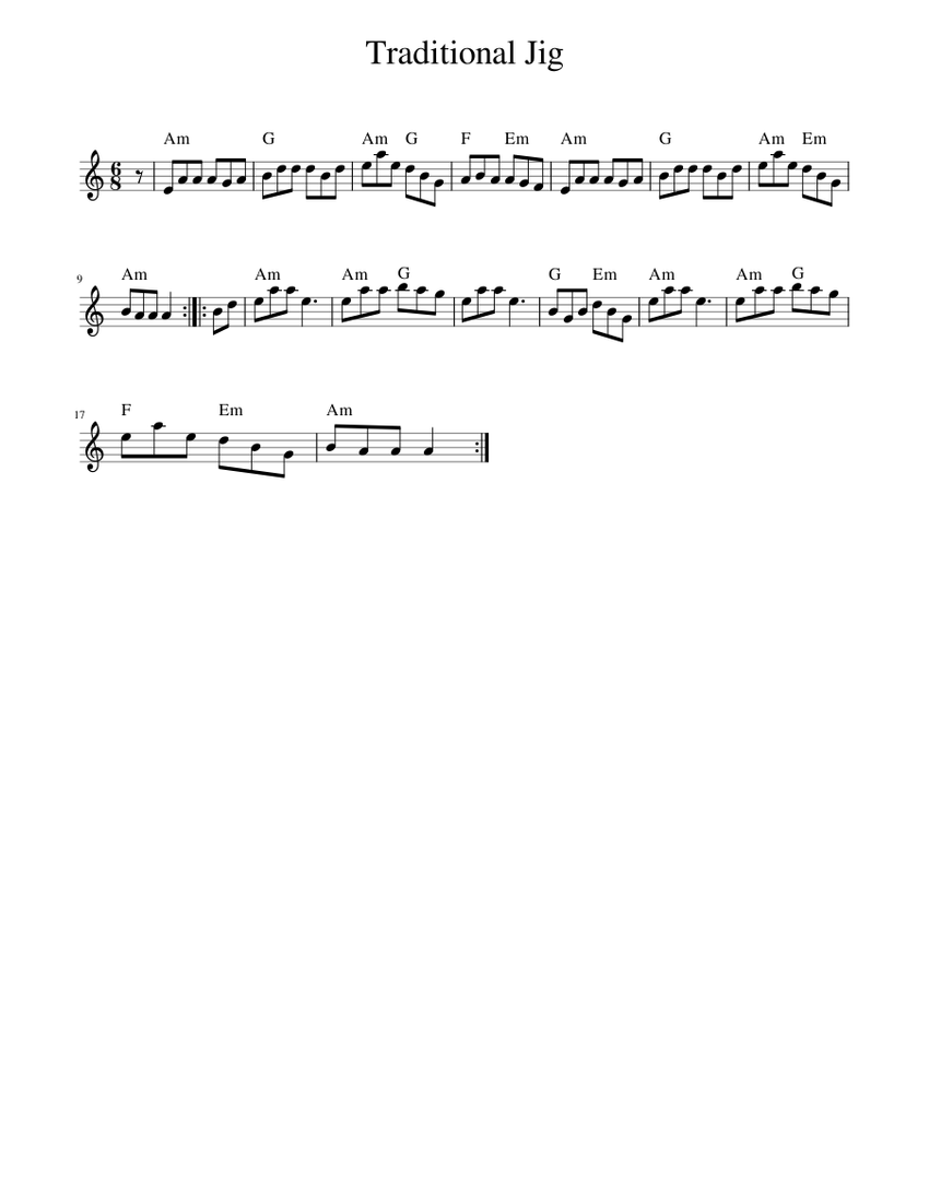 Traditional Jig Sheet music for Piano (Solo) | Musescore.com