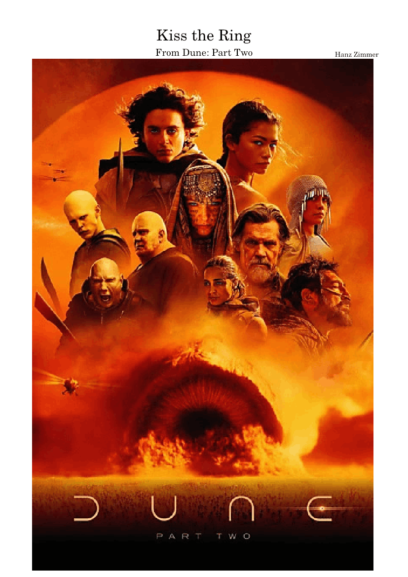 Kiss The Ring from Dune: Part Two – Hans Zimmer Sheet Music for Timpani ...