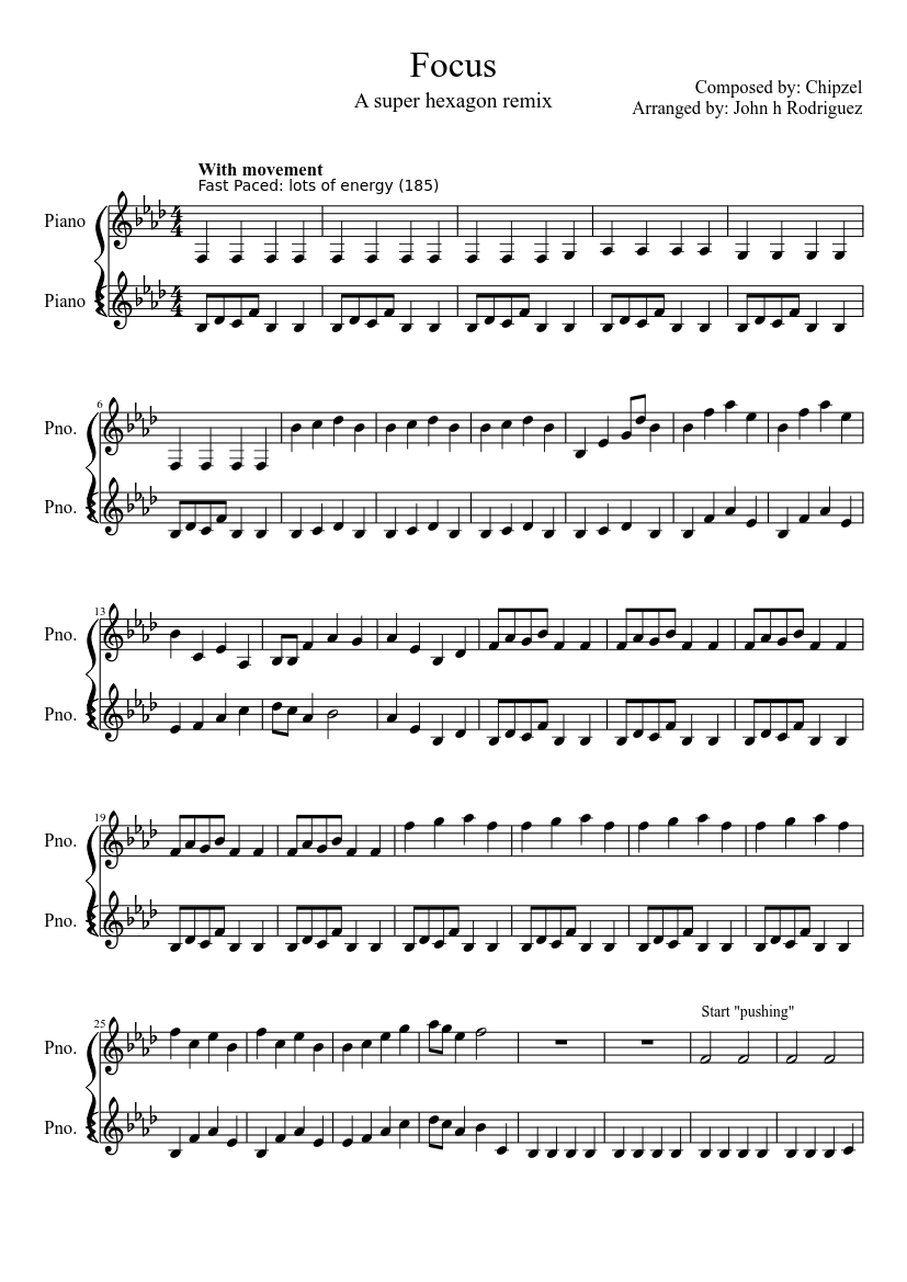 Focus Sheet music for Piano (Piano Duo) | Musescore.com
