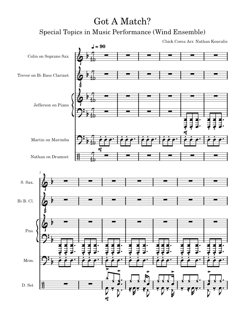 Got A Match? - Chick Corea, Arr. Nathan Kouvalis Sheet music for Piano ...