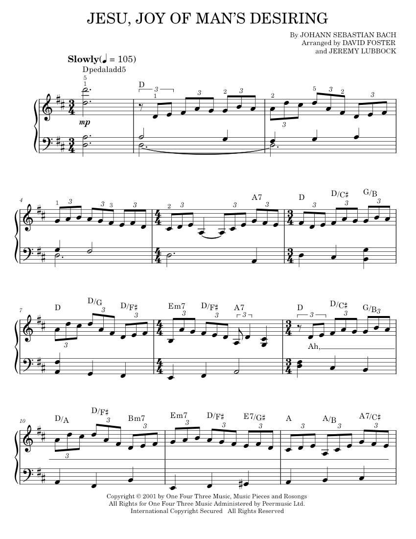 Play Official version of Jesu, Joy of Man's Desiring sheet music by ...