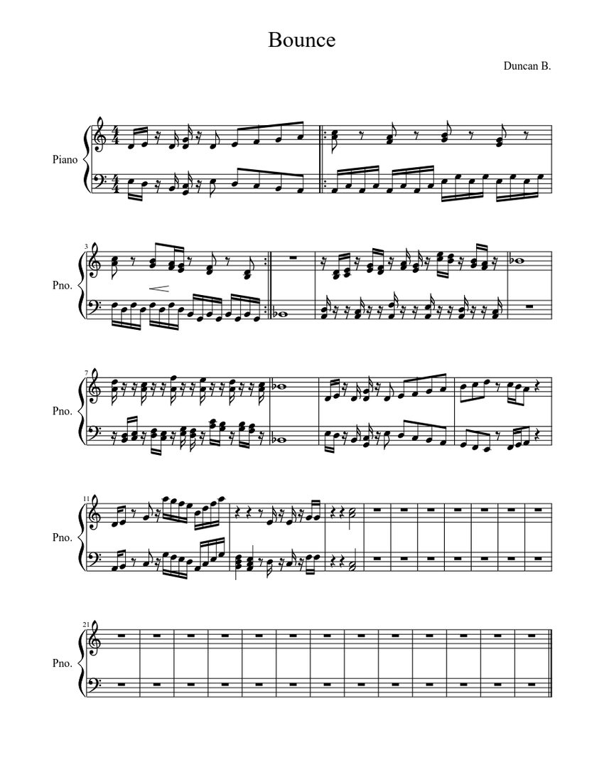 Bounce - piano tutorial