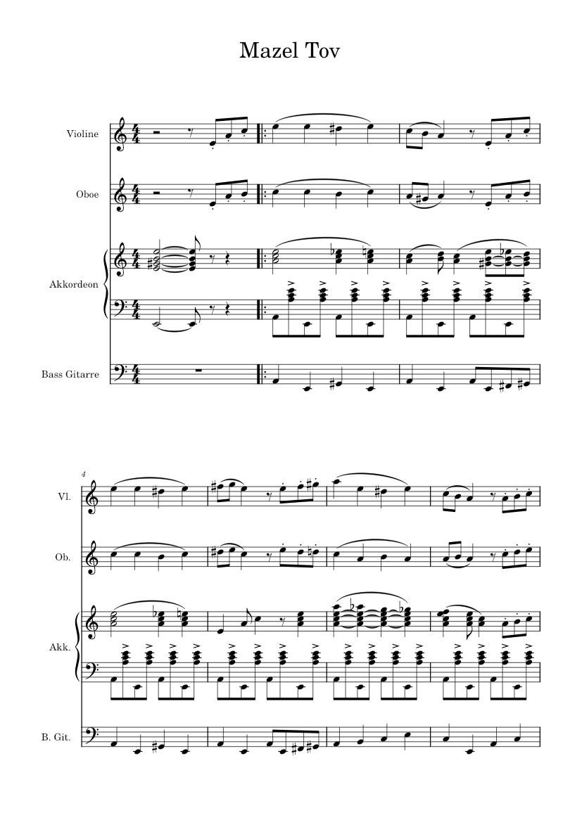 Bulgar: "Mazel Tov" – Misc tunes Mazel Tov Sheet music for Accordion ...
