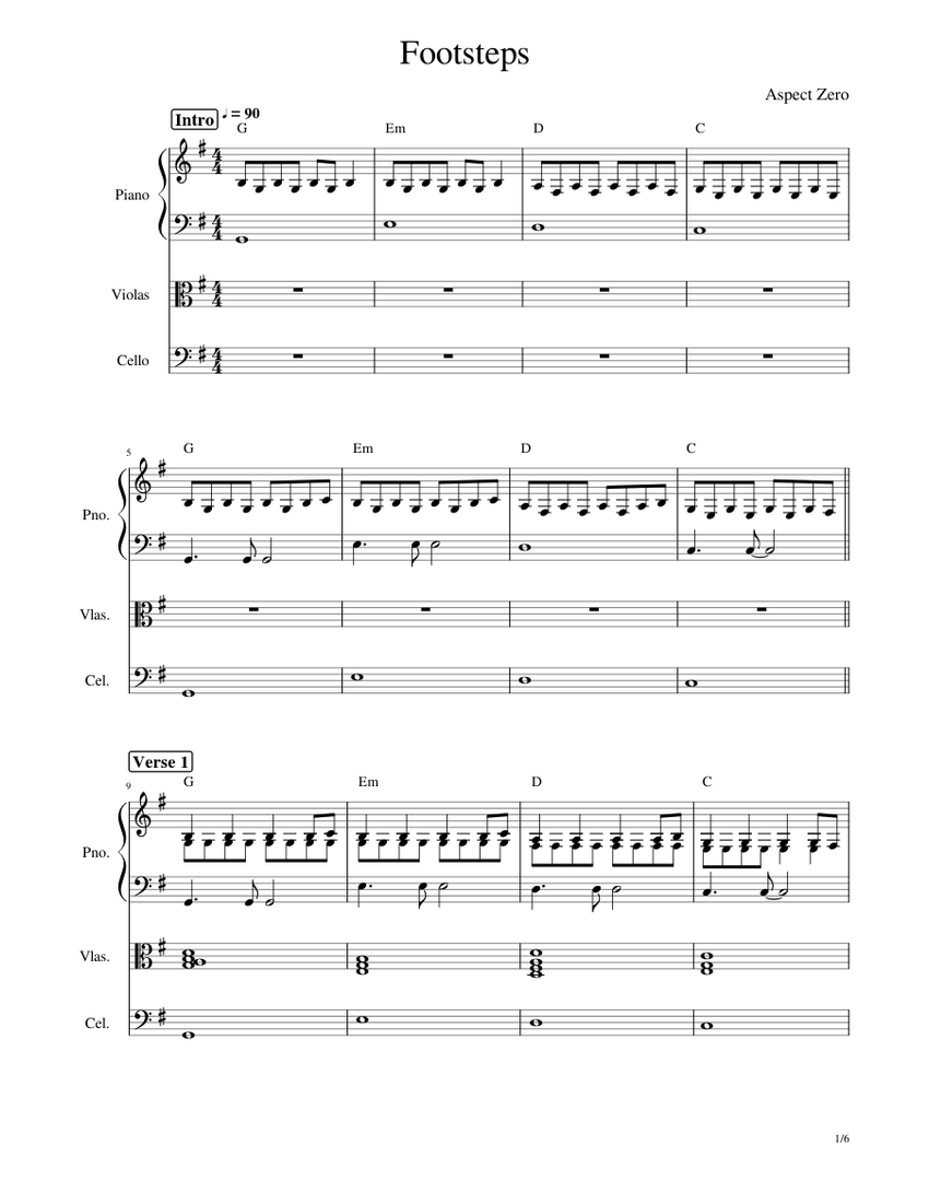 Footsteps Sheet music for Piano, Strings group (Mixed Ensemble ...