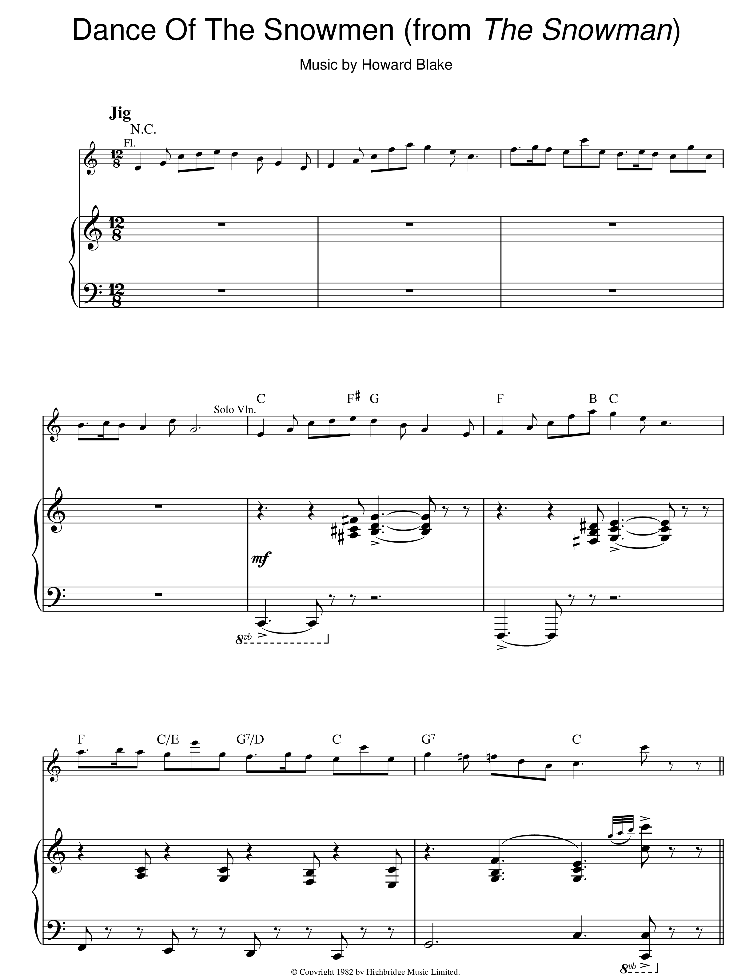 Dance Of The Snowmen Sheet music for Piano, Vocals by Aled Jones ...