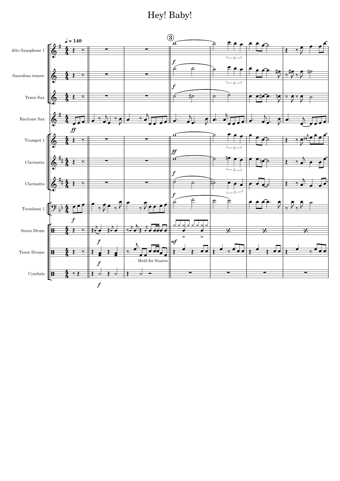 Hey! Baby! Sheet music for Trombone, Tuba, Saxophone alto, Saxophone ...