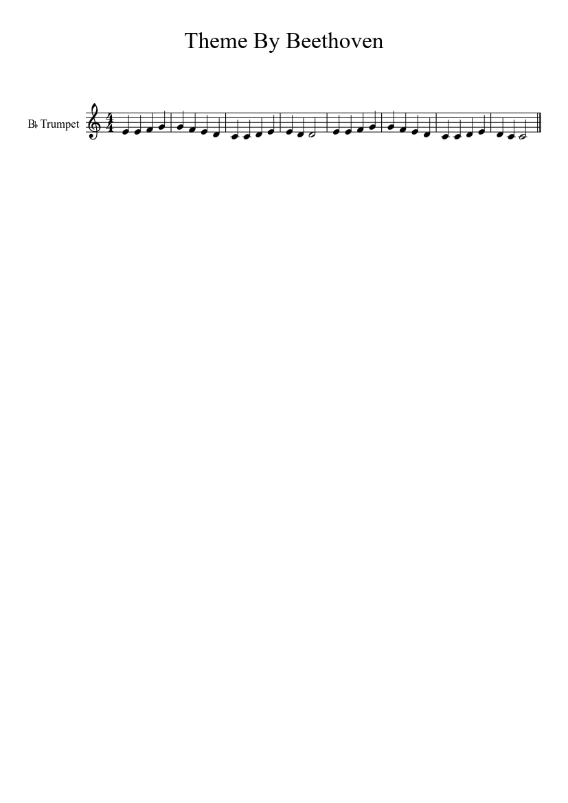 Theme By Beethoven Sheet music for Trumpet other (Solo) | Musescore.com