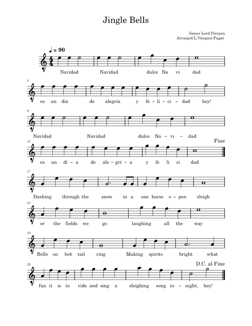 Jingle Bells – James Pierpont Sheet music for Guitar (Solo) | Musescore.com