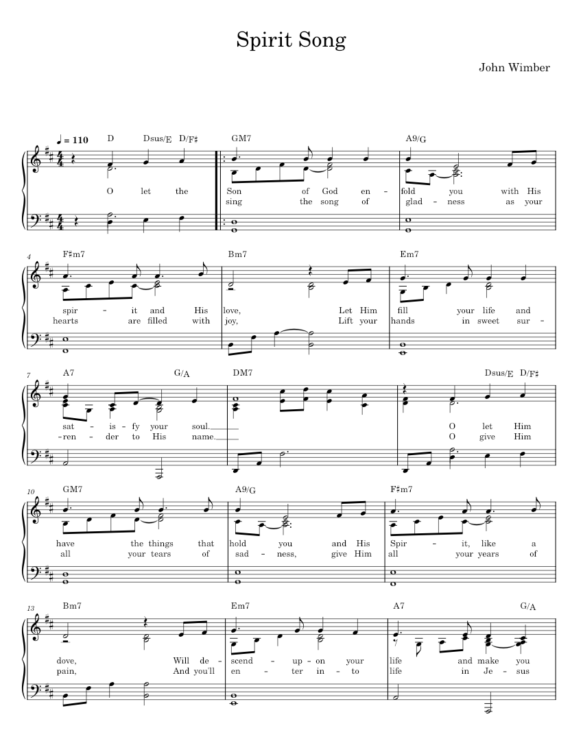 Spirit song - John Wimber Sheet Music with Chords for Piano (Solo) Easy | MuseScore.com