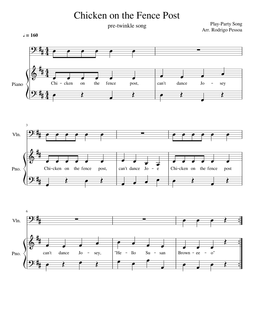 Chicken on the fence post Sheet music for Piano, Violin (Solo ...